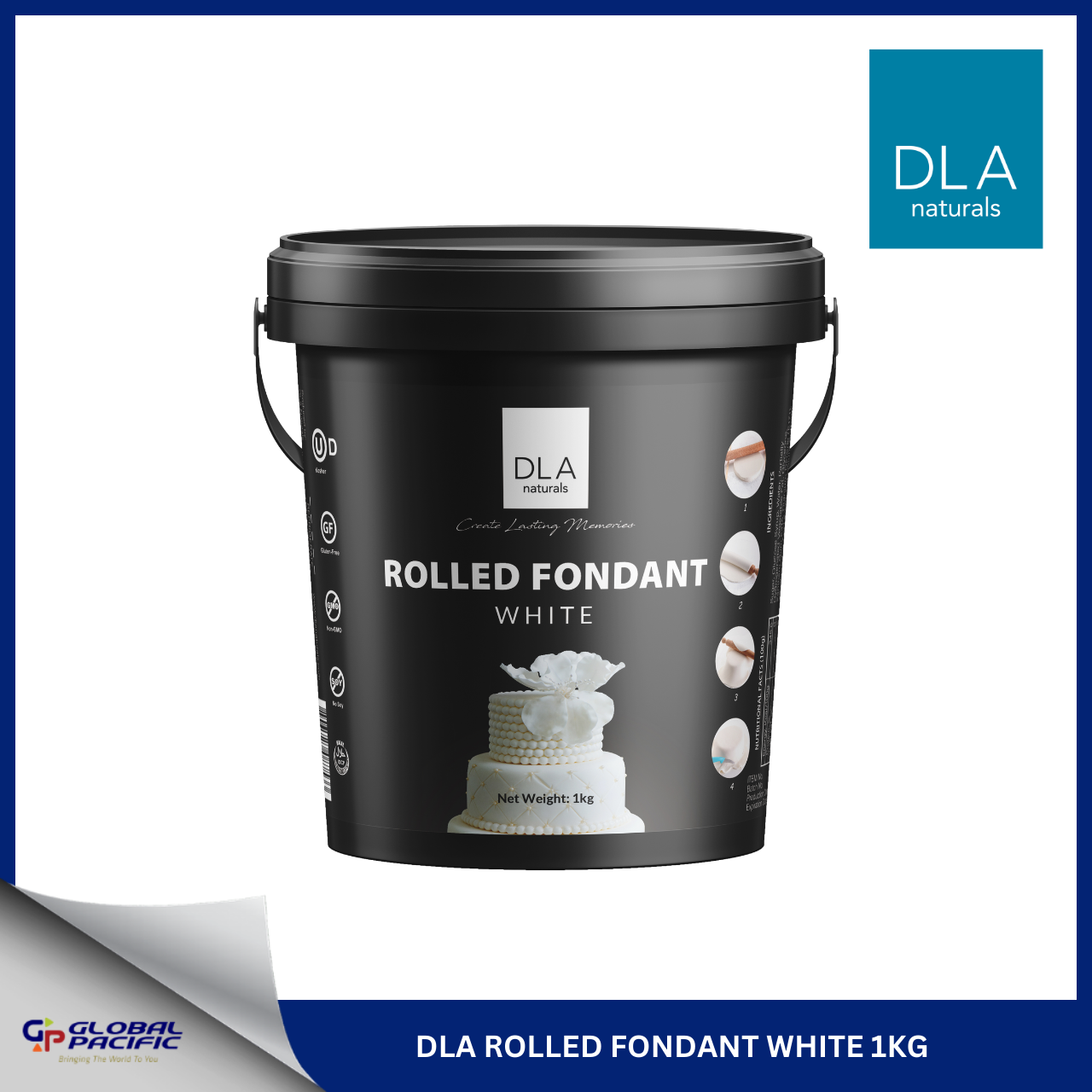 DLA FONDANT DOUGH WHITE 1KG